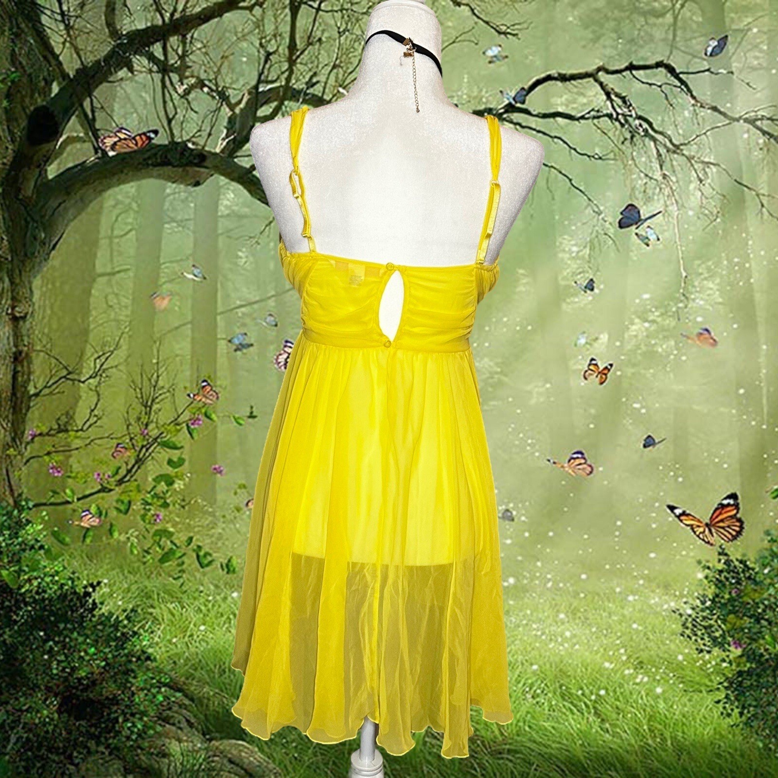 Y2k 90s Victoria’s Secret Yellow See Through Slip Dre… - Gem