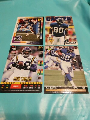 Chris Carter Lot Of NFL Cards (4) Minnesota Vikings Wide Receiver ...