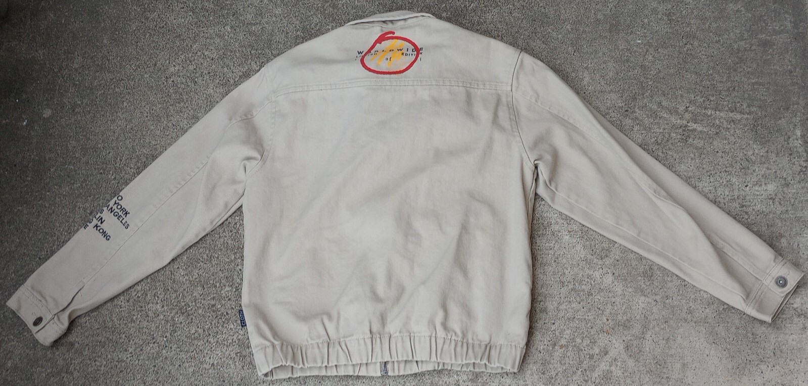 Brooklyn Cloth Mfg Co Mens Distressed Graphic Style Khaki Denim Jacket ...