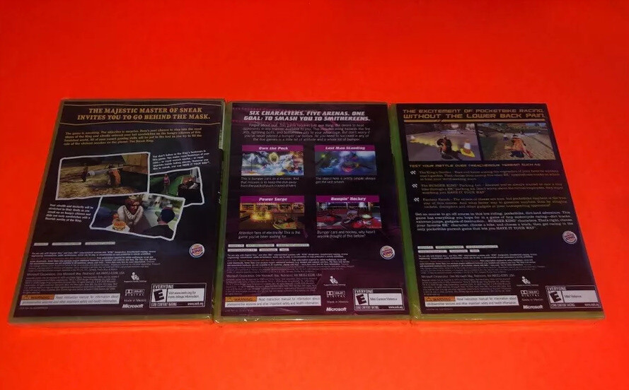 Sealed Burger King Xbox 360 Game Lot! Sneak King, Big Bumpin & Pocket ...
