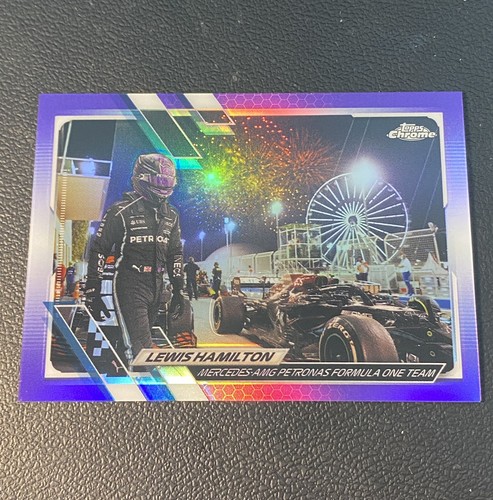 2021 Topps Chrome #56 Lewis Hamilton PURPLE REFRACTOR /399 Hamchella ...
