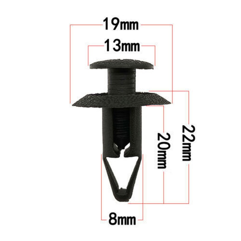100pcs Bumper Clips FENDER TRIM Car Push Pin Rivet Fastener Retainer 9 ...