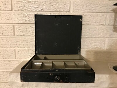 Antique Steel Compartment Safe Petty Cash Box | eBay