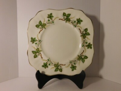 Vintage Arklow Fine Irish Bone China Square Plate With Leaves and Gold ...