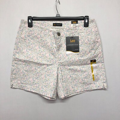 NWT Lee Women Regular Fit Mid Rise Shorts Size 14 Medium Floral B240 ...