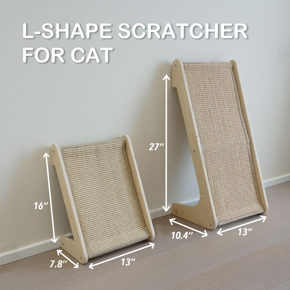 Cat Scratcher, Cat Scratching Post, L-Shape Cat Scratching Pad, 27 Inch ...