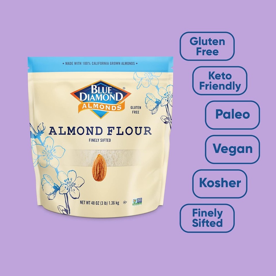 Blue Diamond Almond Flour, Gluten Free, Blanched, Finely Sifted 3 Pound ...