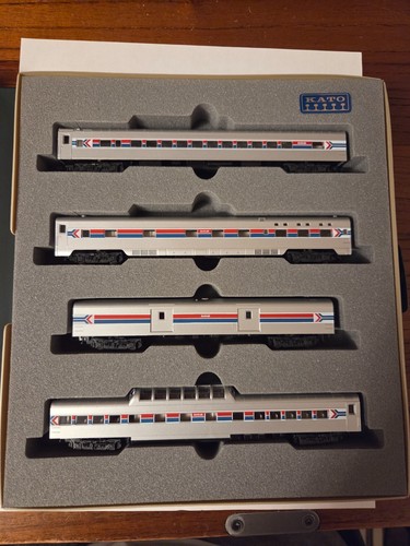 Kato N Amtrak Smooth side Phase 1 Arrow 106-021 4 Car Set - VG or ...