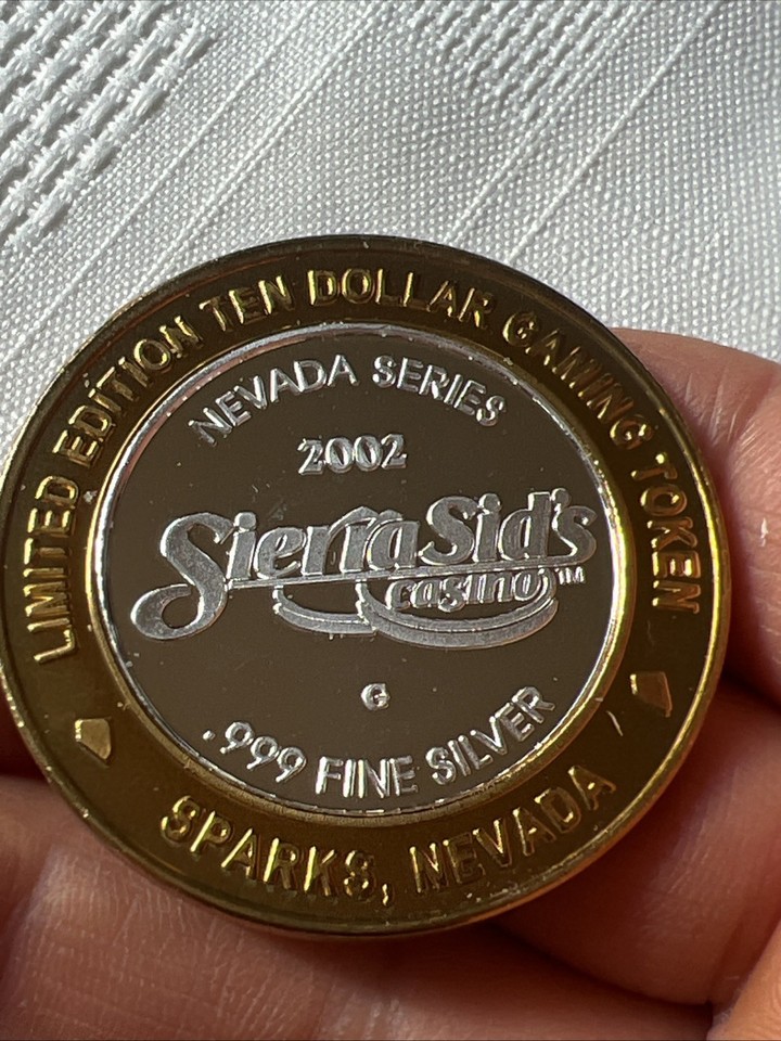 Sierra Sid's $10 Gaming Casino Token .999 Fine Silver “Lake Tahoe” | eBay