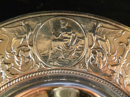 19th CENTURY ELKINGTON ROMAN CLASSICAL SILVERPLATED TAZZA CALLING CARD ...