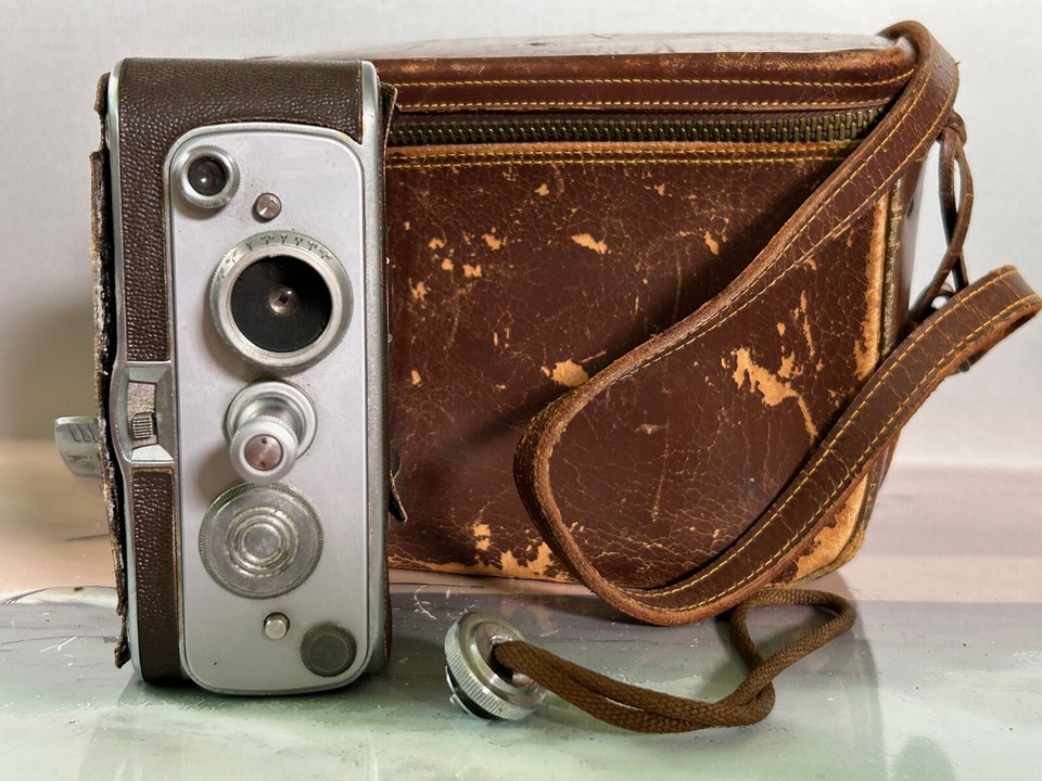 VINTAGE BELL & HOWELL FILMO AUTO-8 CAMERA W/LEATHER CASE [WORKS] | eBay