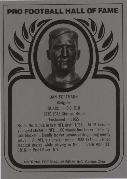 1988-2013 Pro Football Hall of Fame Metallic - Dan Fortmann (RC) for ...