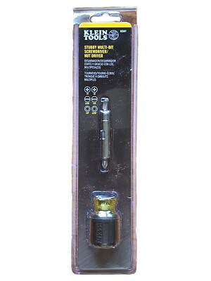 Klein Tools Stubby Multi Bit Screwdriver/ Nut Driver Cushioned Grip ...