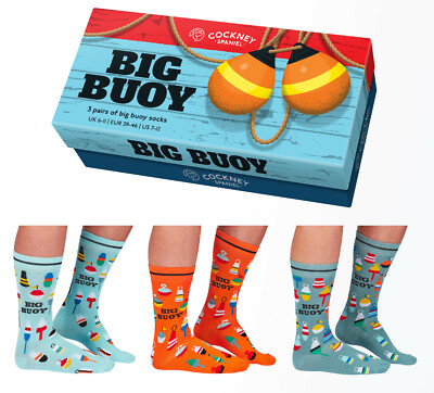 MENS NOVELTY SOCKS 3 PAIRS OF BIG BUOY SOCKS FOR MEN UK 6 - 11 GIFT ...