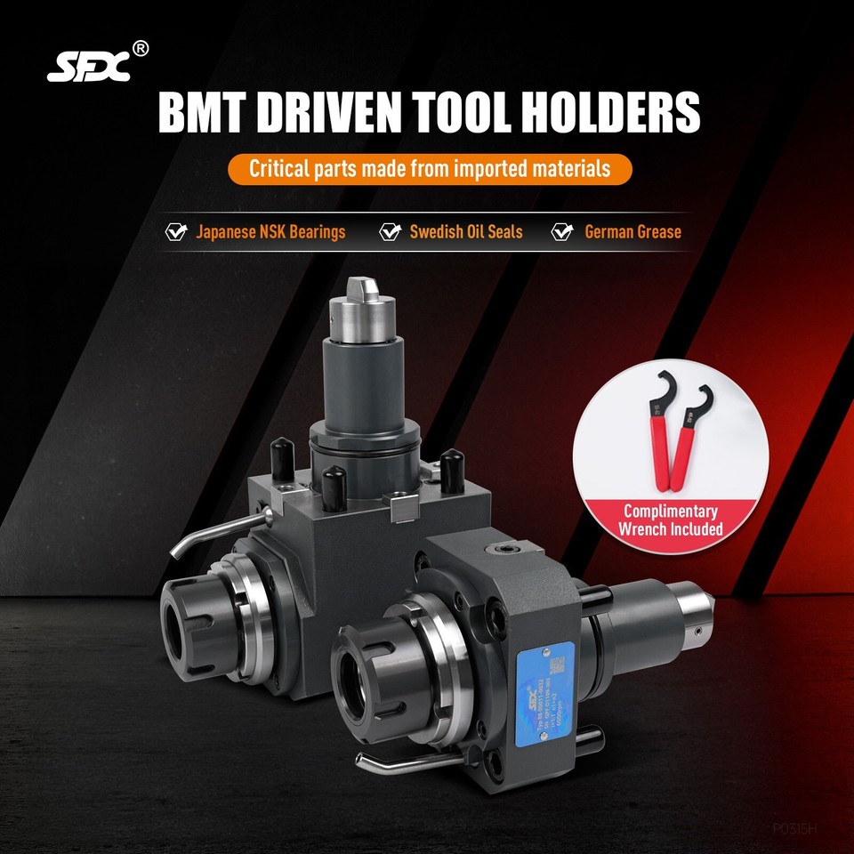 US Stock BMT55 Driven Tool Holders BMT55-0° Live Tool Holder with ER32 ...