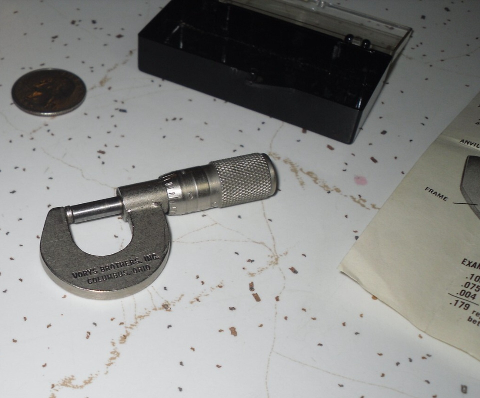 Vtg Mini Micrometer Vorys Brothers Inc Pocket Size Small Micrometer ...