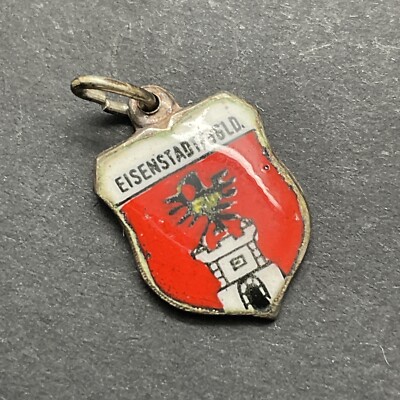 Vintage 800 Sterling Silver Travel Shield Bracelet Charm Eisenstadt ...