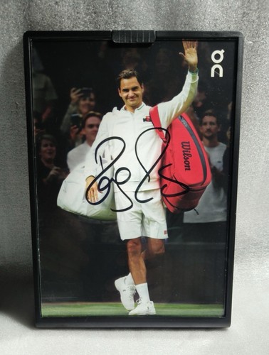 Framed Roger Federer Autograph Hand Signed Official Card Wimbledon ...