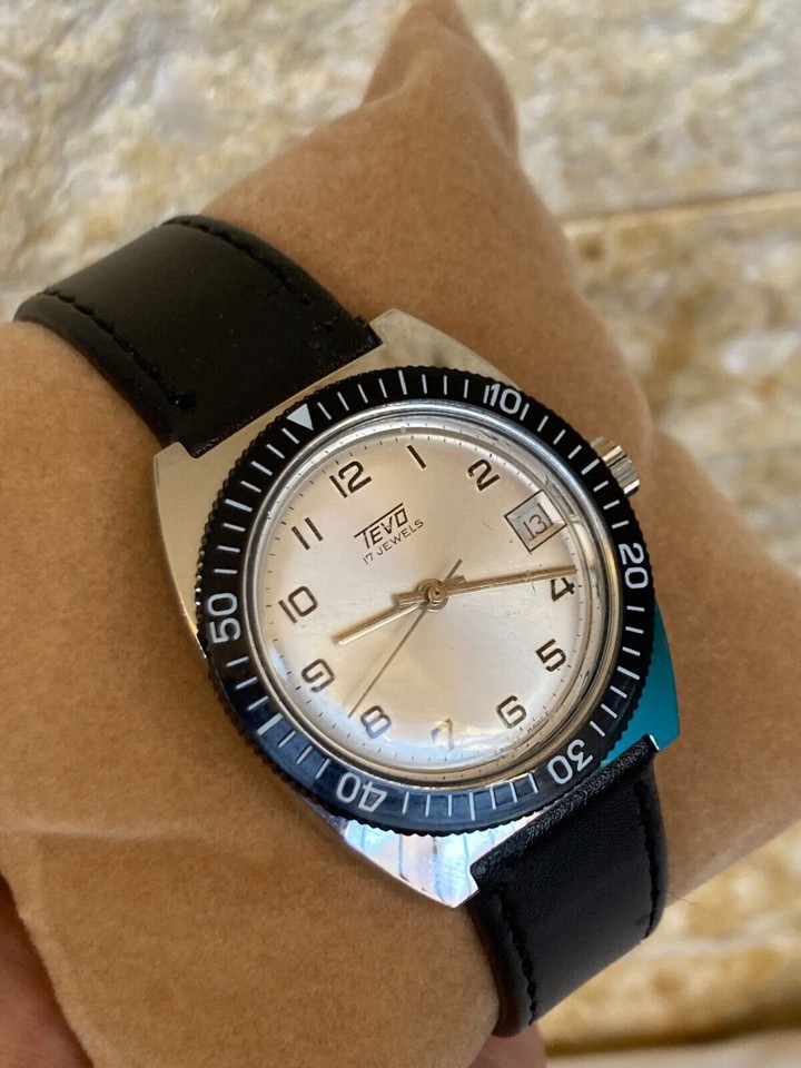 VINTAGE TEVO WATCH 17 JEWELS SWISS MADE HAND WINDING 1940'S MENS GENTS ...