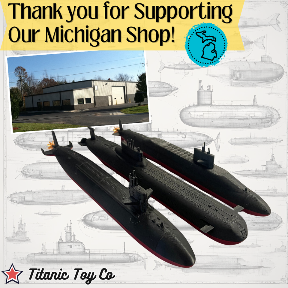 3-Pack Submarine Models – Typhoon-Class, Lafayette-Class, and Sturgeon ...