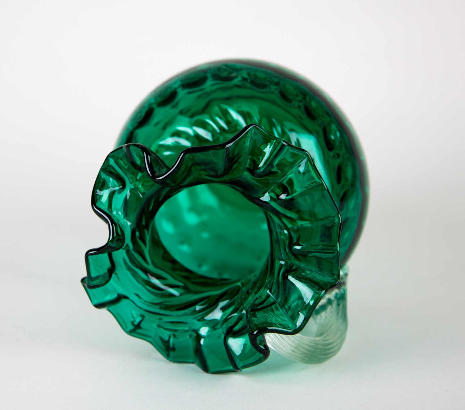 Beacon Hand Blown Glass Pitcher Emerald Green Colonial Thumbprint Coin ...