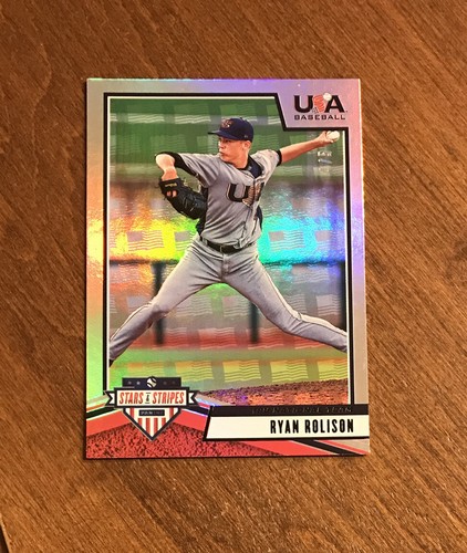 Ryan Rolison 2019 USA Baseball Stars Stripes Black Flag #52 Ole Miss ...