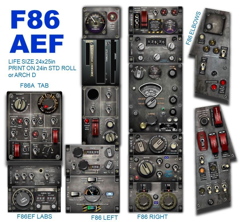 F86 SABRE A,E,F COCKPIT instrument panel CDkit | eBay