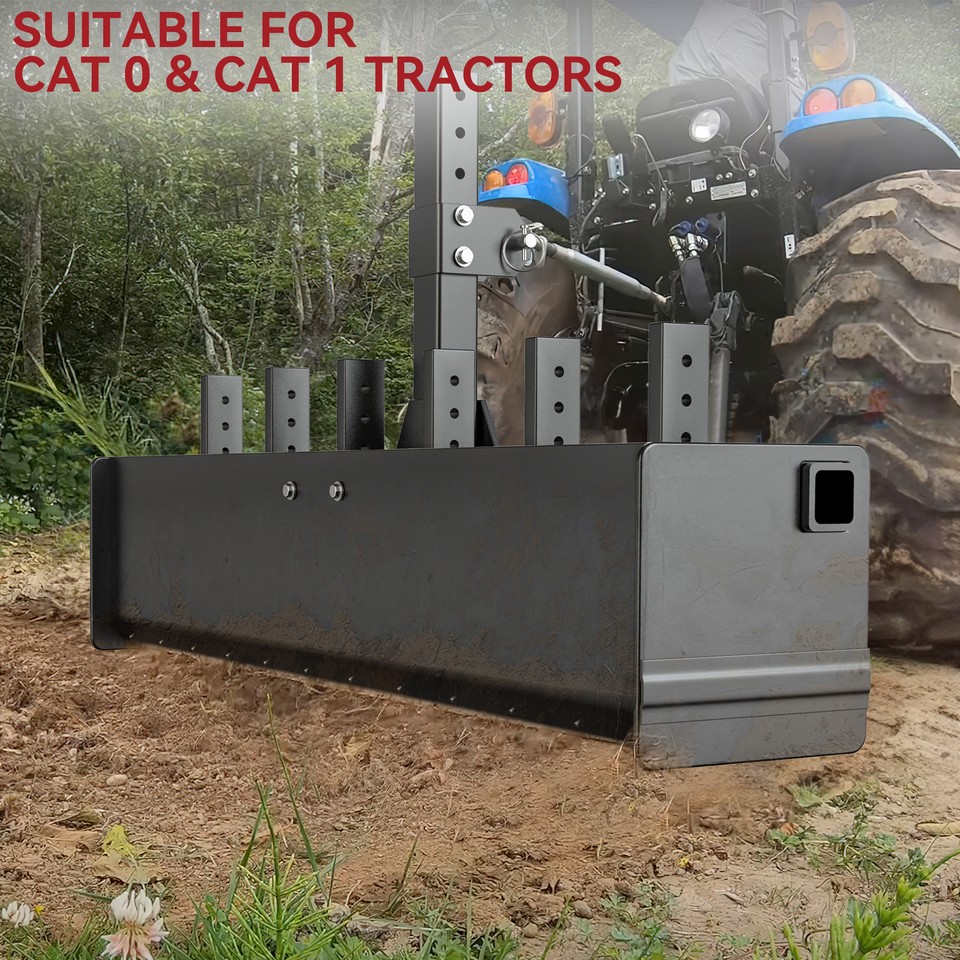 Box Blade Tractor Attachment 54.25" Width W/6 Scarifier Shank for Cat 0 ...