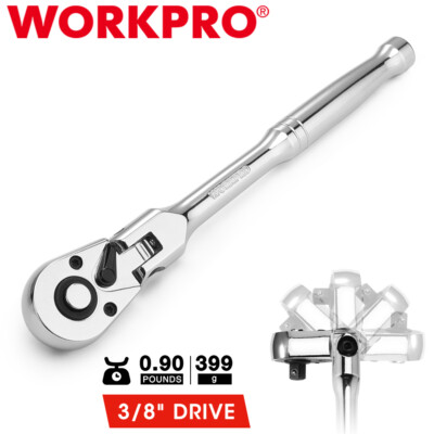 WORKPRO 3/8" Drive 72-Tooth Flex Head Ratchet Chromium Plated Quick Release NEW | eBay