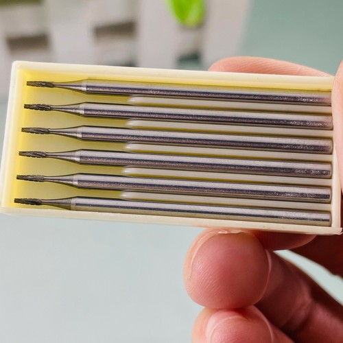 12PCS Dental Tungsten Carbide Clinic Lab Burs 2.35mm Cross Cut Drills ...