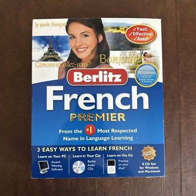 Berlitz French Premier - Windows MAC 8 Audio CDs Learn French Language ...