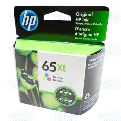 Genuine HP 65XL Color Ink DeskJet 2622 2624 3752 3755 3758 5052 5055 ...