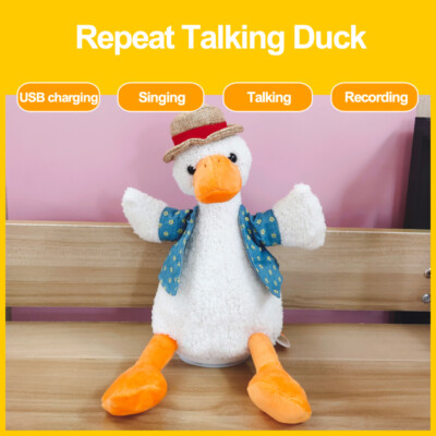 Electric Repeat Talking Duck Toy Baby Funny Play Singing Talking ...