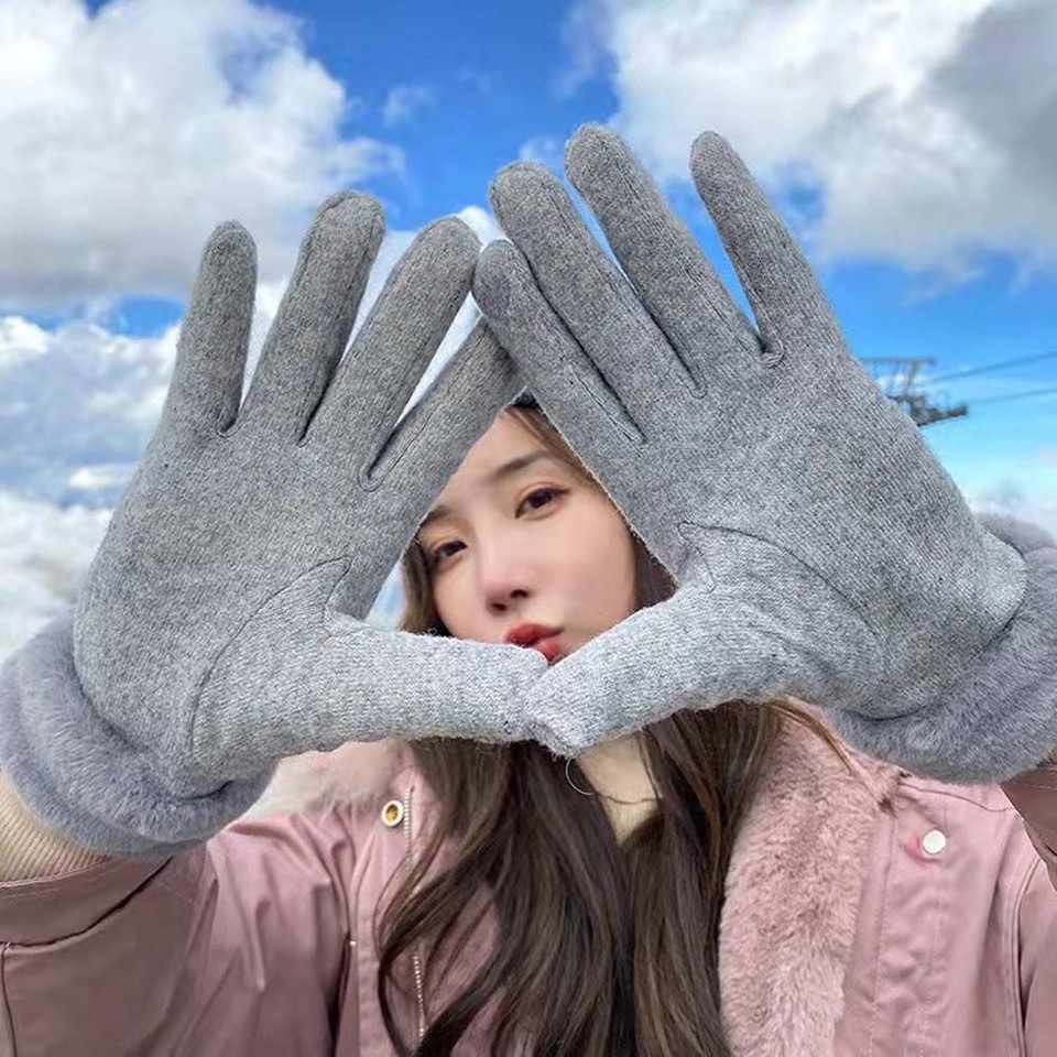 Fashion Accessories Cashmere Mittens Touch Screen Gloves Full Finger ...