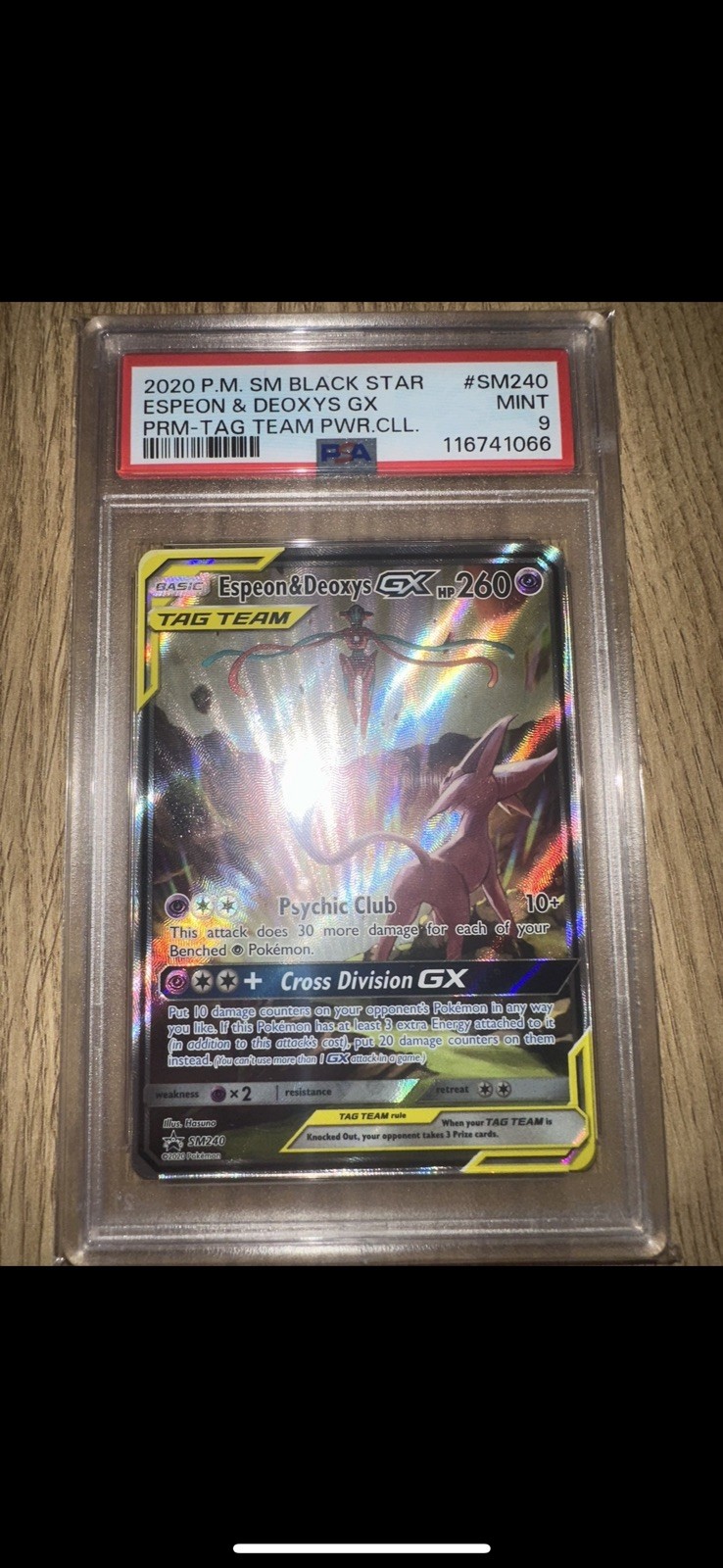 Pokemon TCG Espeon Deoxys GX Tag Team Black Star #SM240 Promo PSA 9 ...