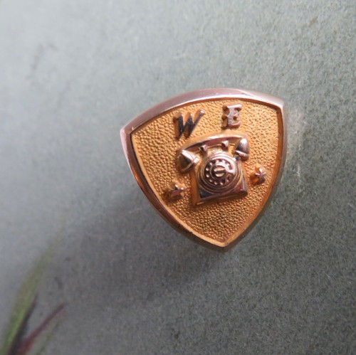 VNTG WESTERN ELECTRIC 10K Gold Employee 2 Star Service Pin w/ Rotary ...