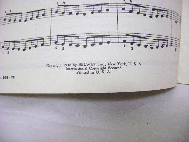 PIANO SHEET MUSIC BOOK- HANON-SCHAUM Book One 1946 BELWIN INC. Vintage ...