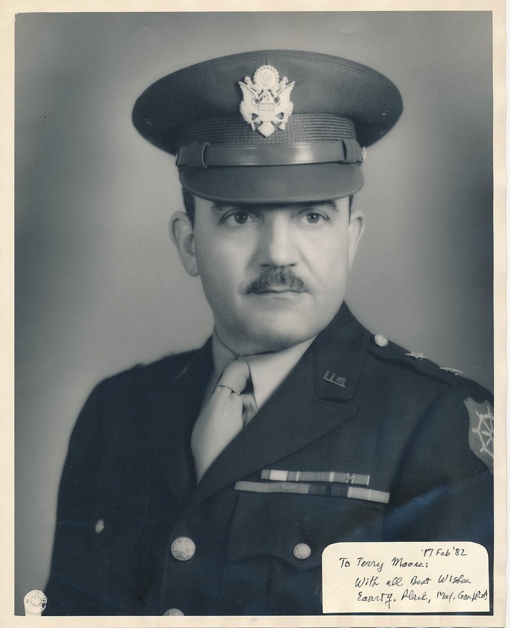 Major-General Ewart G. Plank- Signed Sticker Affixed to Vintage Photo ...