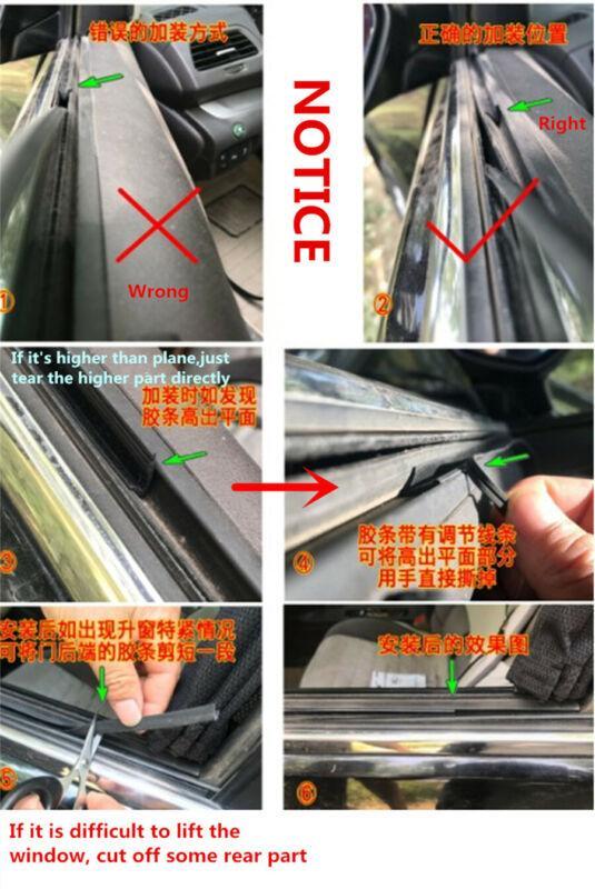 Car Front Rear Side Window Edge Trim Weatherstrip 4M Black Rubber ...