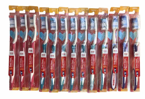 Pack of 13 CVS Health Dual Clean Bi-Level Bristles Toothbrush - Soft | eBay