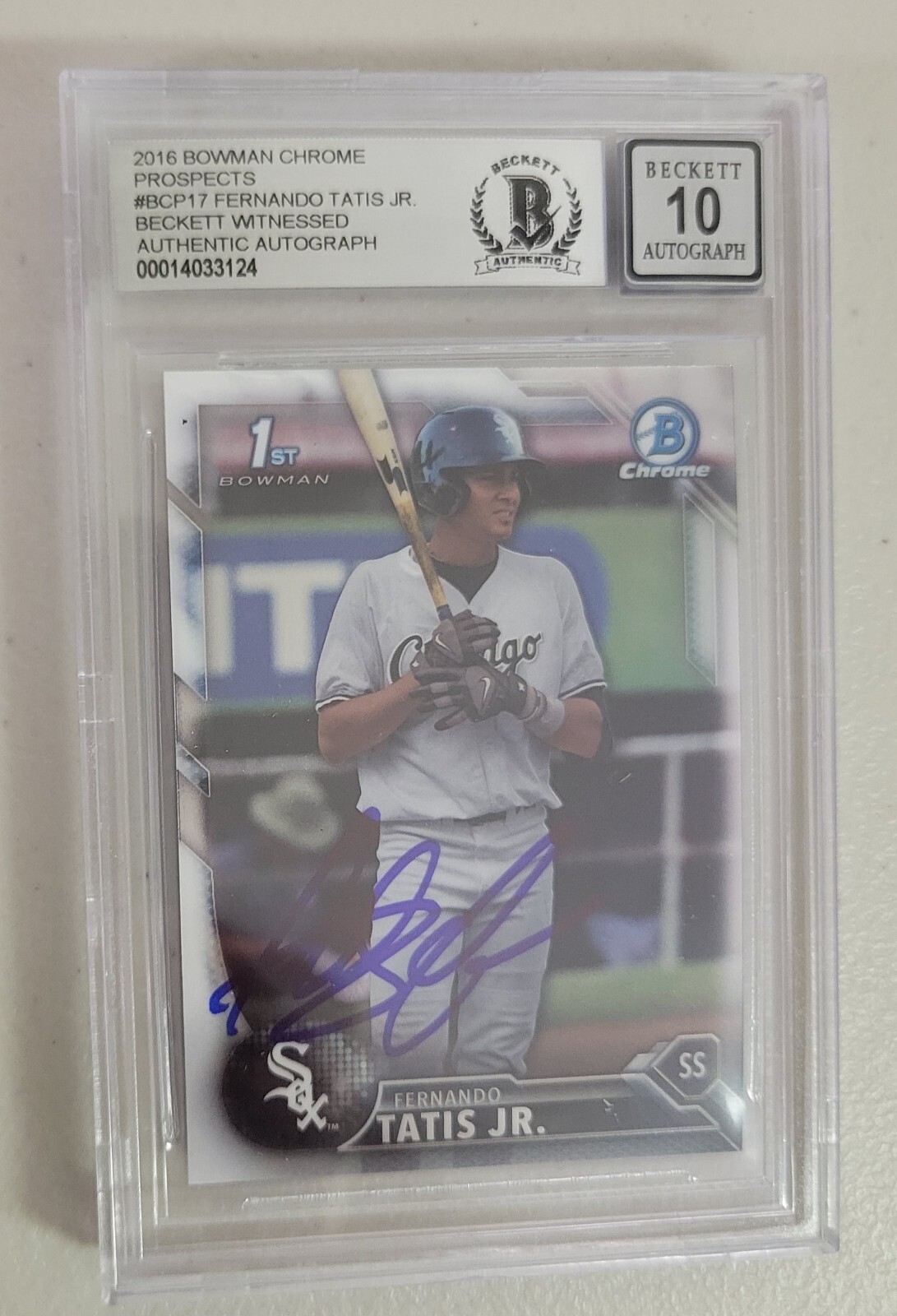 Fernando Tatis Jr. Signed 2016 1st Bowman Chrome Rookie Card Becket ...
