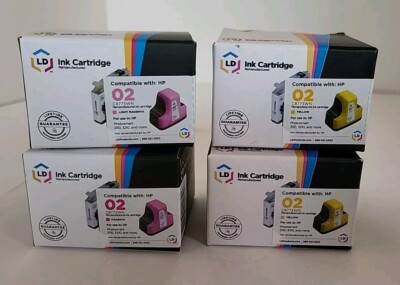 Lot Of 4 LD Remanufactered Ink Printer Cartridges Unknown Expiration ...