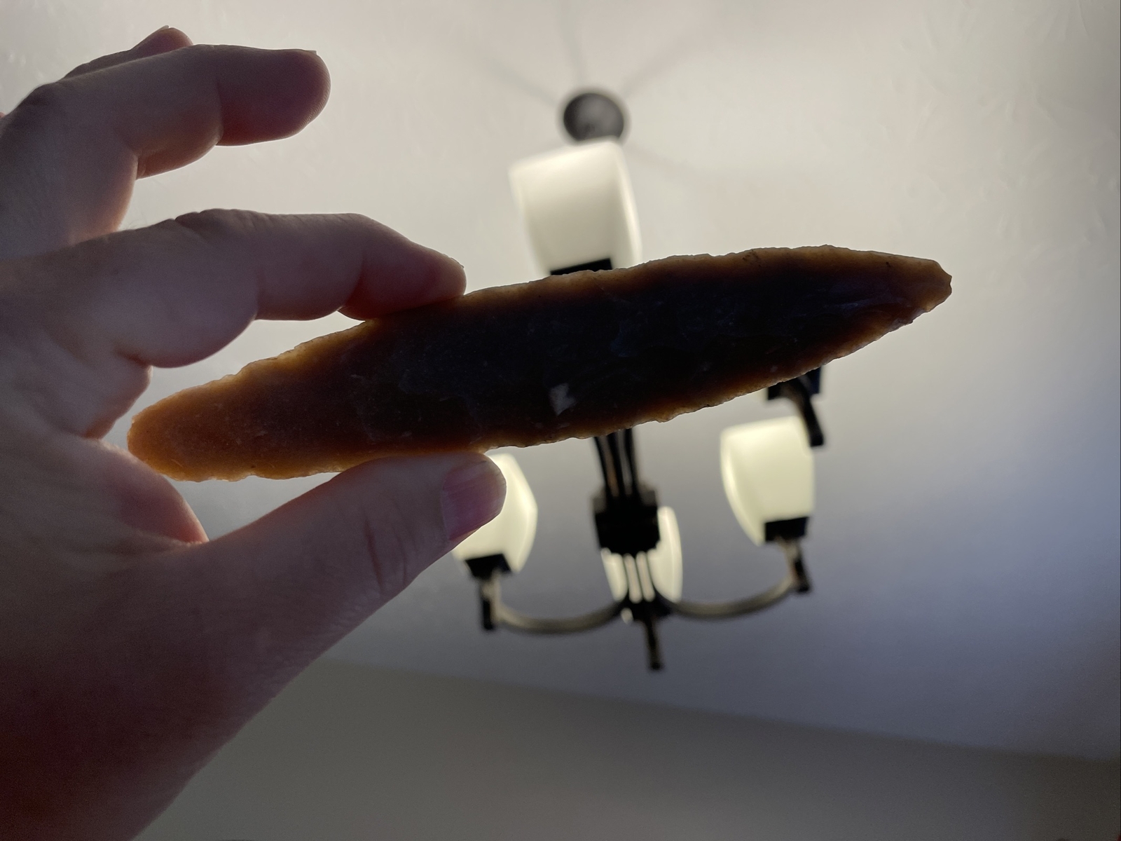 6 1/2 inch Knife Bastrop Texas Translucent flint arrowhead Paleo Lance ...