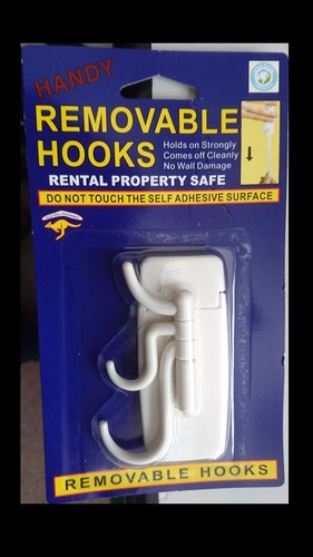 Swivel Hook with 3 Prongs. Adhesive Removable Hook Rental Property Safe ...