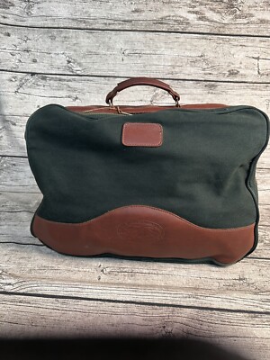 Vintage Orvis Battenkill Luggage Carry On Green Canvas Leather Double ...