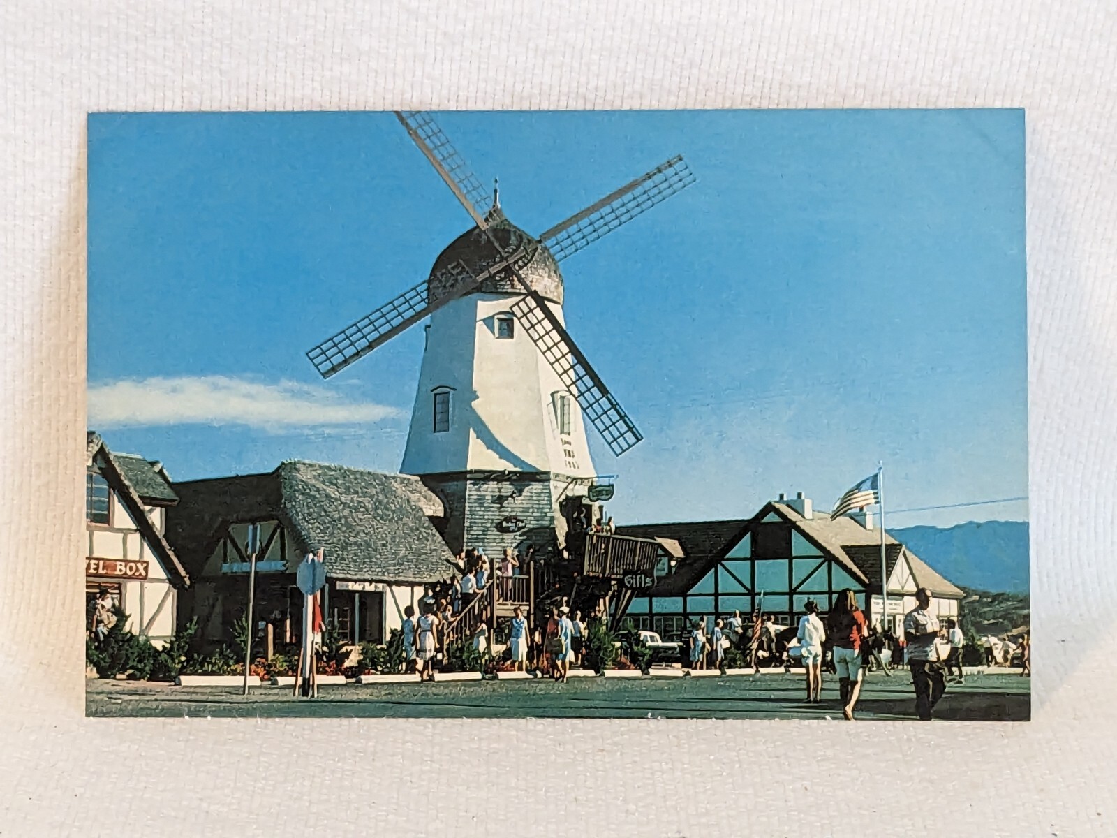 Postcard California Solvang, CA Windmill Danish Village People Milling ...