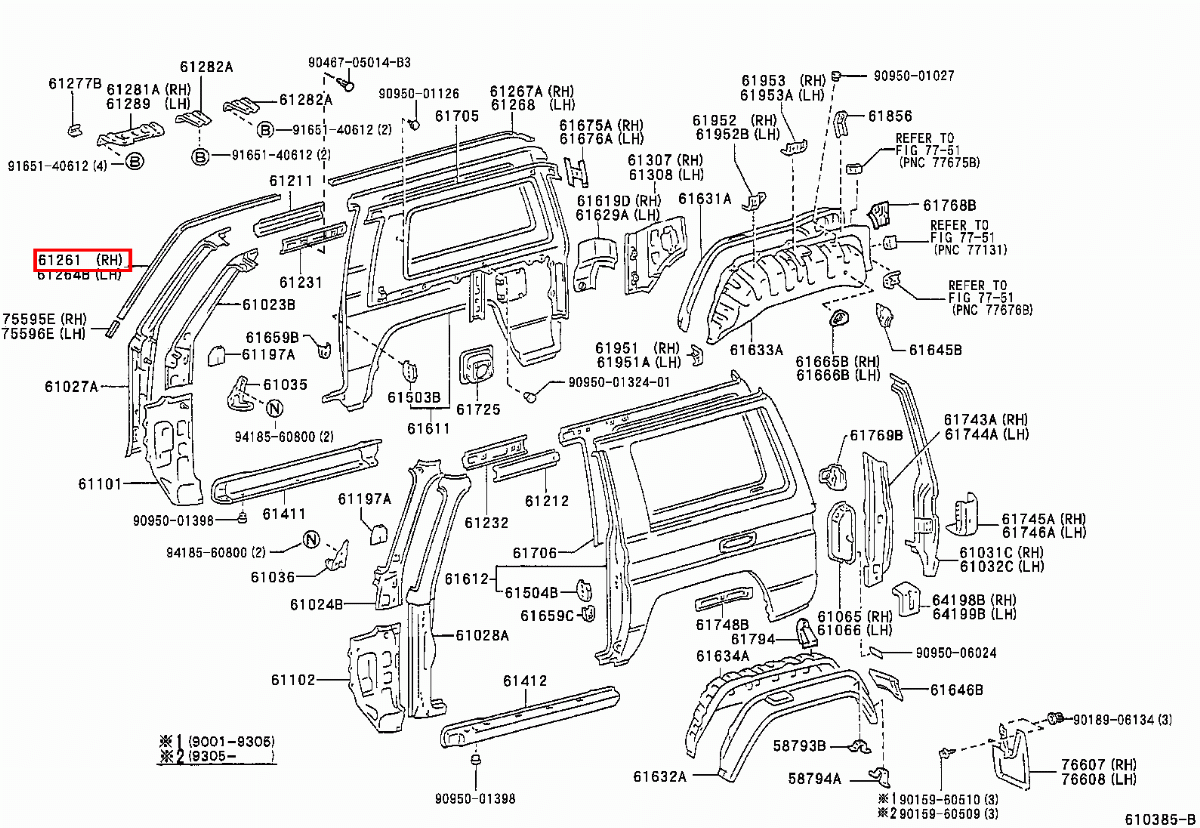 Genuine Toyota LandCruiser 70 Series PZJ LJ KZJ Front Right RH Roof ...