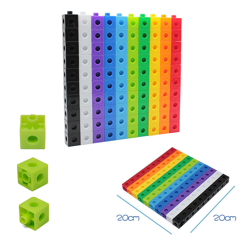 100 Pcs Multilink Linking Cubes Math Manipulative Counting Jenaai 100