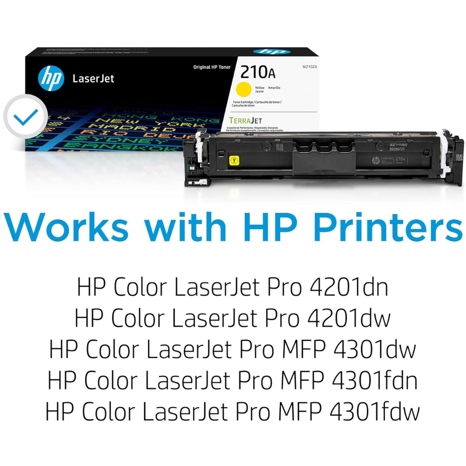 HP 210A Yellow Original LaserJet Toner Cartridge, ~1,800 pages, W2102A ...