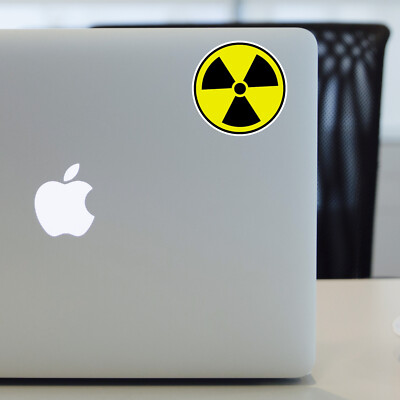 2 x Radioactive Warning Sign - Custom Cut Laptop Stickers Decals - Free ...